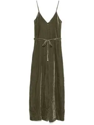 Gold Hawk Velvet Jumpsuit - Green