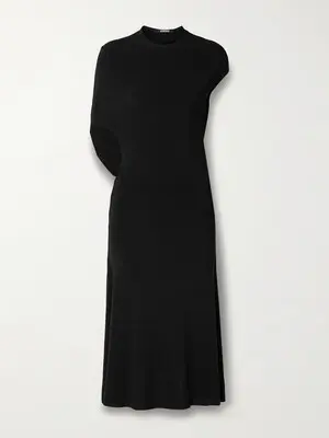 Jacquemus La Robe Salerno Asymmetric Midi Dress - Black