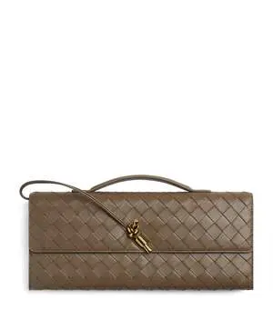 Bottega Veneta Medium Andiamo Clutch Bag - Brown