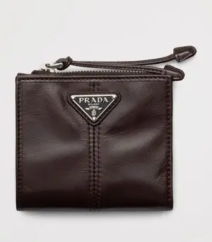 Prada Small Leather Zipped Wallet - Brown