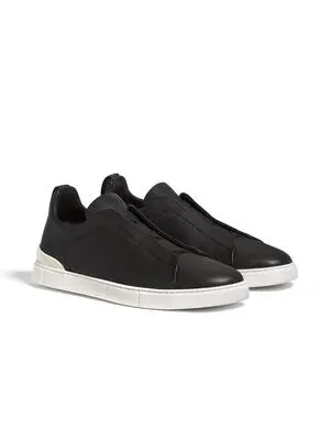 Zegna Triple Stitch Secondskin Sneakers - Black