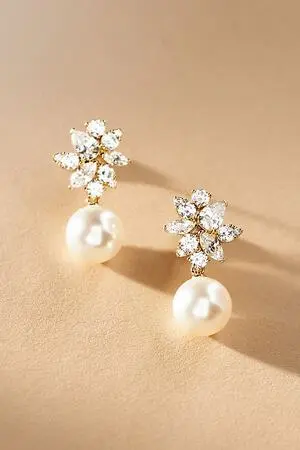Nadri Chiara Pearl Drop Earrings - Gold