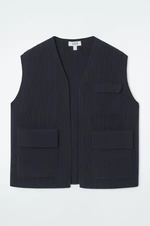 Cos Ribbed Merino Wool Utility Vest