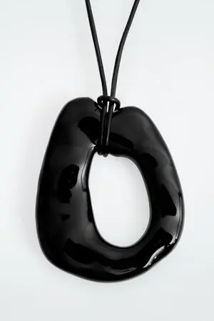Cos Molten Pendant Necklace - Black