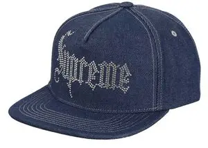 Supreme Rhinestone 5-panel Cap - Denim