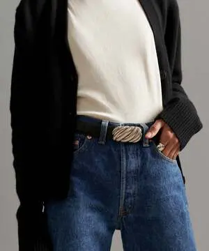 Jenni Kayne Leather Jules Belt - Silver