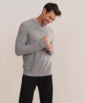 Jenni Kayne Cashmere Fisherman Sweater - Heather Grey