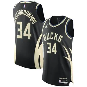 JORDAN BRAND Giannis Antetokounmpo Milwaukee Bucks Authentic Player Jerseystatement Edition - Black