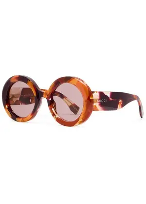Gucci Eyewear Oversized Tortoiseshell Round-frame Sunglasses - Orange Other