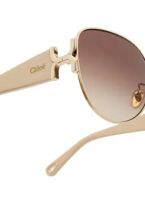 Chloé Round-frame Sunglasses - Gold