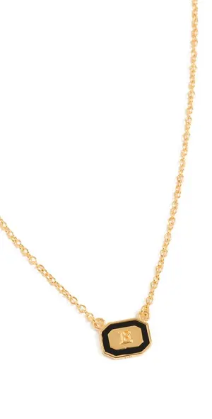 GWEN BELOTI Initial Gold Plated Pendant Necklace - E