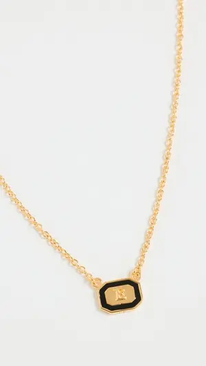 GWEN BELOTI Initial Gold Plated Pendant Necklace - E