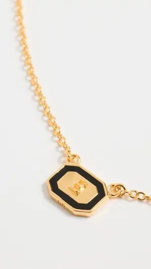GWEN BELOTI Initial Gold Plated Pendant Necklace - E