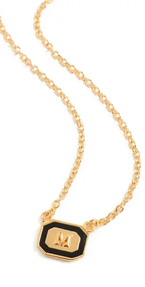 GWEN BELOTI Initial Gold Plated Pendant Necklace - M