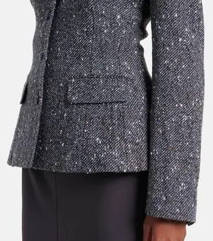SELF-PORTRAIT Bouclé And Crêpe Midi Dress