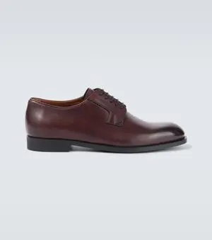 Zegna Leather Derby Shoes - Burgundy