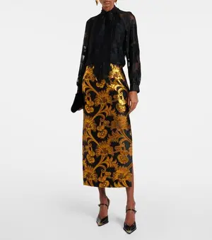 Etro Lamé Maxi Skirt