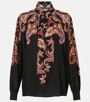 Etro Paisley Tie-neck Blouse - Black