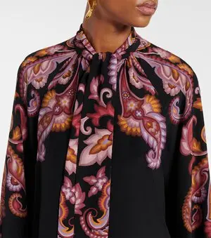 Etro Paisley Tie-neck Blouse