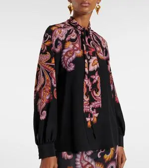 Etro Paisley Tie-neck Blouse