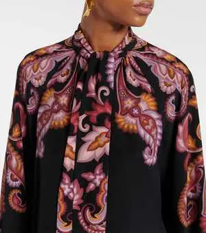 Etro Paisley Tie-neck Blouse