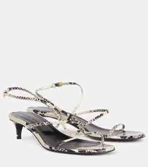 Khaite Khaite Loop 35 Snake-Effect Leather Sandals Multicoloured