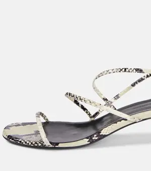 Khaite Loop 35 Snake-effect Leather Sandals - Multicoloured