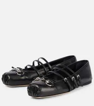 Gucci Horsebit Leather Ballet Flats