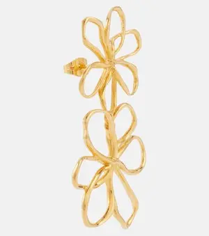 Oscar De La Renta Threaded Flower Drop Earrings