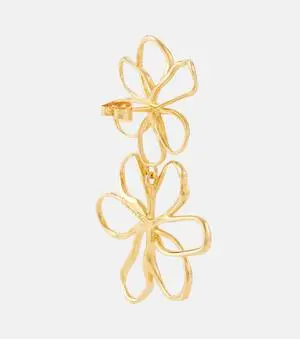 Oscar De La Renta Threaded Flower Drop Earrings
