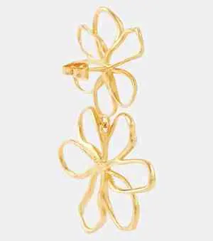 Oscar De La Renta Threaded Flower Drop Earrings