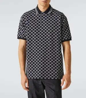Gucci Gg Cotton Piquet Jacquard Polo Shirt