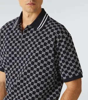 Gucci Gg Cotton Piquet Jacquard Polo Shirt