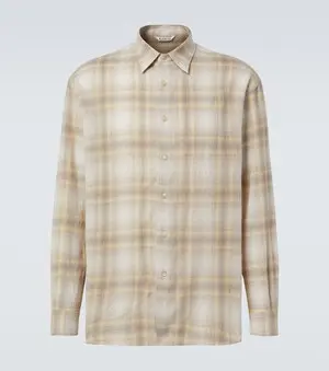 Auralee Plaid Wool Shirt - Yellow