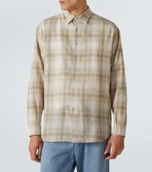 Auralee Plaid Wool Shirt - Yellow