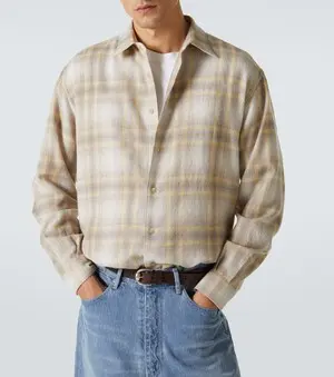 Auralee Plaid Wool Shirt - Yellow