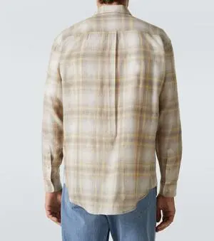 Auralee Plaid Wool Shirt - Yellow