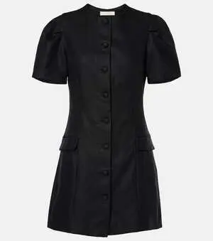 Faithfull The Brand Linen Mini Dress - Black