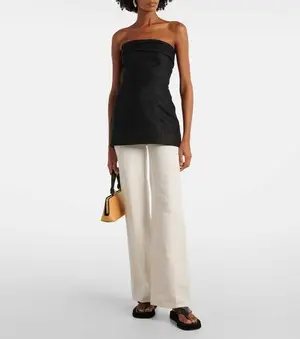 Faithfull The Brand Linen Mini Dress - Black
