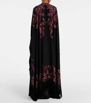 Etro Paisley Caped Silk Gown