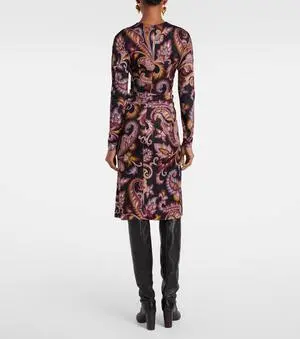 Etro Paisley Gathered Midi Dress