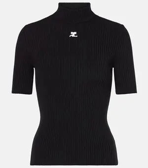 COURREGES Courrèges Ribbed-knit Camisole - Black
