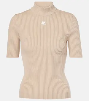 COURREGES Courrèges Ribbed-knit Camisole - Brown