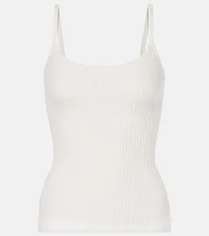 COURREGES Courrèges Reedition Ribbed-knit Top - White