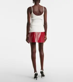 COURREGES Courrèges Reedition Ribbed-knit Top - White