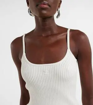 COURREGES Courrèges Reedition Ribbed-knit Top - White