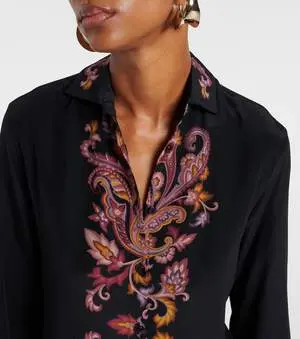Etro Paisley Print Silk Shirt