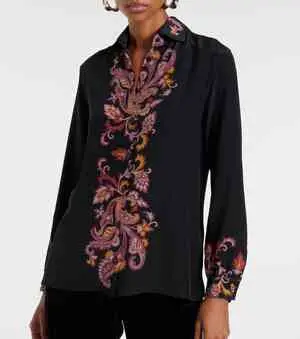 Etro Paisley Print Silk Shirt
