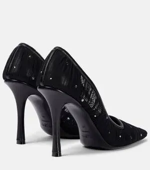 JIMMY CHOO Lotta 100 Embellished Mesh Pumps