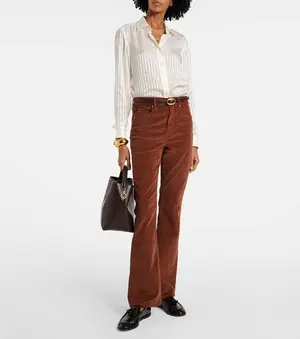 Veronica Beard Cameron Corduroy Flared Pants